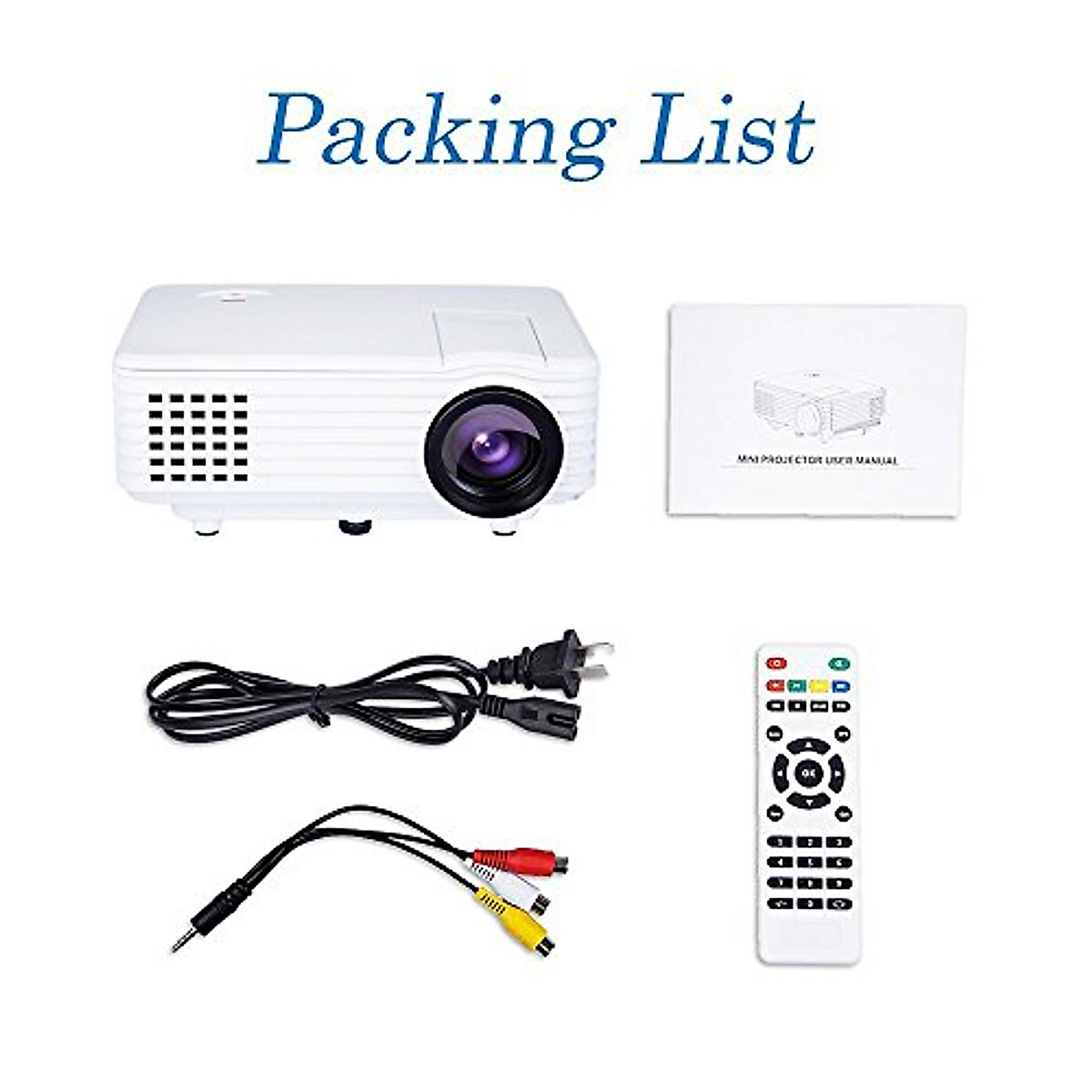 H1 LED LCD (WVGA) Mini Video Projector - International Version (No Warranty) - DIY Series - White (FP8048H1W-IV6)