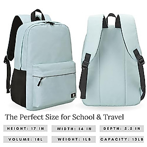 Fenrici Backpack for Teen Girls, Boys, Aesthetic Kids' Bookbags for School or Travel with Padded Laptop Compartment, Sage Green