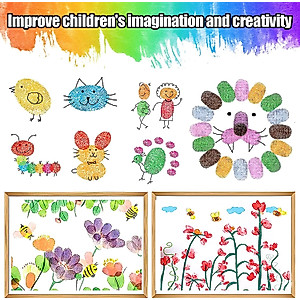 Biggun 7" Large Round Craft Ink Pads- 8 Colors Rainbow DIY Fingerprint Ink Pad Stamps Partner Washable Color Painting Card Making Stamp Pad for Kids Rubber Stamp Crafting Paper Wood Fabric Scrapbook