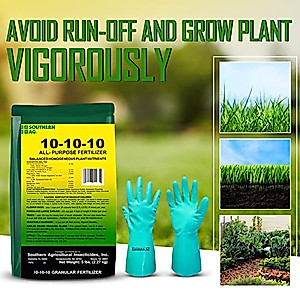 Southern Ag Fertilizer 10-10-10 - All-purpose Granular Fertilizer - organic fertilizer – Fertilizer for vegetable garden & Flowerbed Roses & Large Shrubs and Fruit Trees- Available with Premium Quality Centaurus AZ Gloves-5LB