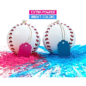Gender Reveal Baseball Set - (1 Blue Ball, 1 Pink Ball) Exploding with Powder - Best Idea for Boy or Girl Baby Revealing Party Cute Gender Reveal Ideas Explosive Gender Ball Decorations