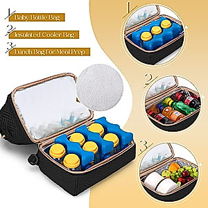 Fasrom Breast Pump Bag Backpack Bundle with Breastmilk Cooler Bag with Ice Pack Fits 4 Baby Bottles up to 5 Ounce