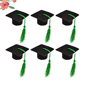 Operitacx 12 Pcs Bottle Toppers Doctoral Cap Tassel Wine Mini Graduation Caps for Cupcakes Drinker Bottle Topper Mini Graduation Hat Doctoral Cap with Tassels Brim Hat Miniature Preschool