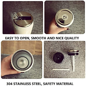 PEXIZUAN Kawaii Stainless Steel Kawaii Water Bottle with Straw Japanese Water Bottle Insulated(500ml/16.9oz,Pink)