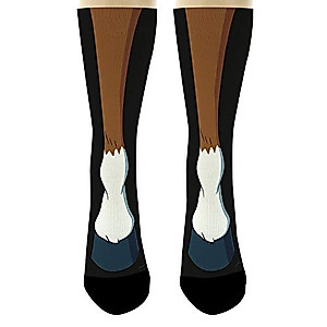 Lucky Socks Horse Legs & Horseshoe Socks Horse Lover Gifts for Equestrians 1-Pair Novelty Crew Socks