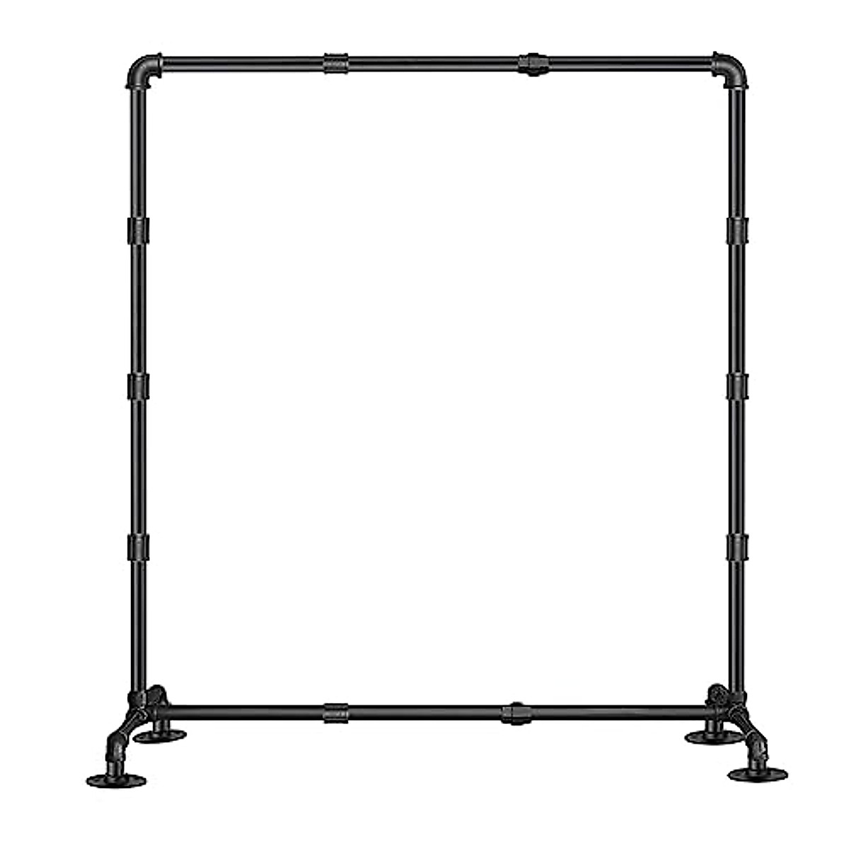 Mdjwjj Industrial Pipe Clothing Rack Free Standing,Vintage Commercial Grade Pipe Garment Racks with 4 Stable Feet for Hanging Clothes Retail Display,Black