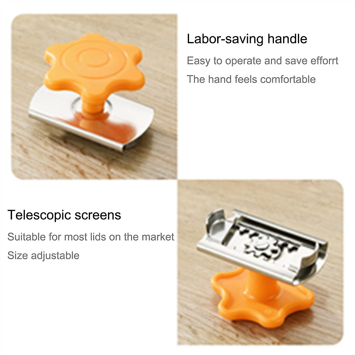 Nubadam Jar Opener For Weak Hands, Adjustable Effortless Arthritis Jar Opener For Seniors, Stainless Steel Adjustable Lid Opener Kitchen Accessories Opener, Bottle Opener For Arthritic Hands(orange)…