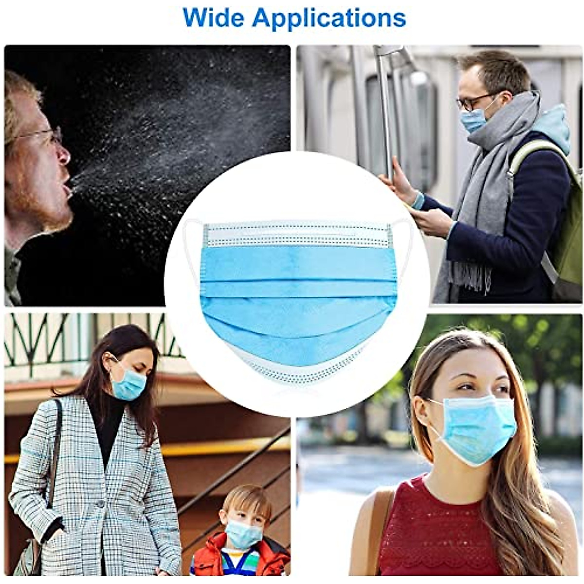 Brightt Made In USA ASTM Level 3 Face Mask 4ply Disposable Masks Facial Cover Elastic Ear Loops For Adults Box of 50