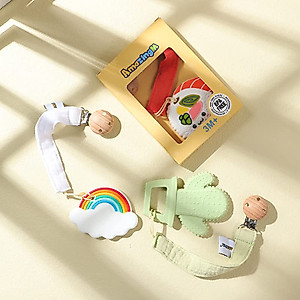 Baby Food Grade Silicone Teether Toy with Pacifier Clip Holder,Teething Pain Relief Toys Gift Set for 3 Months+ Boys and Girls,Freezer Safe,BPA Free (Sushi)