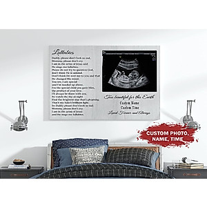 Naughty Puppy Baby Memorial Canvas| Too Beautiful For This Earth Wall Art| Personalized Keepsake Gift Loss of Stillborn Infant Miscarriage| In Loving Memory JC453 (10x8 inch)