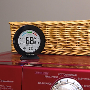 AcuRite 01080M Pro Accuracy Temperature and Humidity Gauge with Alarms, Black