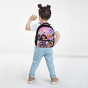 YAOJIAADM Anime Backpack Schoolbag 3D Printed Large Capacity Waterproof Nylon Backpack Adjustable Shoulder Strap Suitable for Travel Picnic Black