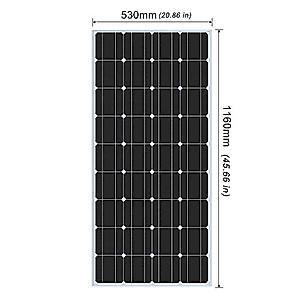 XINPUGUANG 100Watt 12Volt Solar Panel Moncrystalline Solar Panel Kit 10A Charge Controller， Extension Cable ，Mounting Brackets for RV Trailer Camper Marine Off Grid (100W Solar Kits)