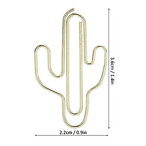 Metal Paper Clip, Marking Clip, Office Accessory Cactus-Shaped Pin 20Pcs for Scrapbooks Office Home Notebooks