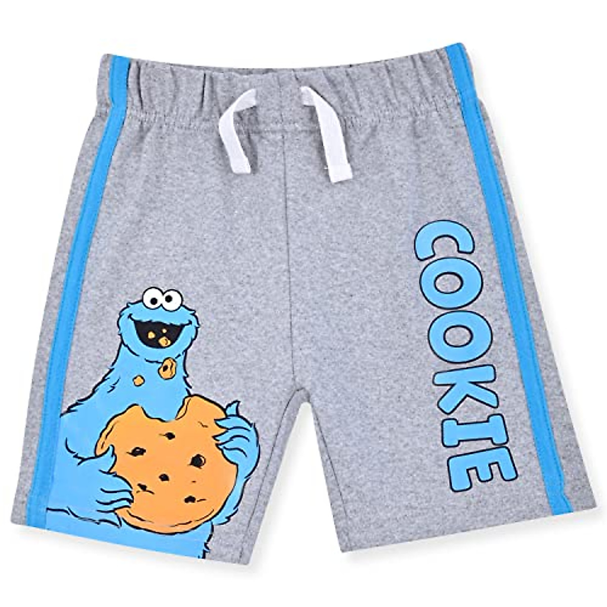 Sesame Street Cookie Monster Boys 2 Pack Shorts for Infants and Toddler Kids – Blue/Grey
