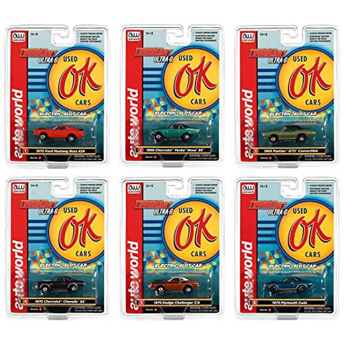 Auto World Thunderjet OK Used Cars 1969 Chevrolet Nova SS (Green) HO Scale Slot Car