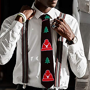 Veemoon Mens Tie Christmas Tie Printed tie Christmas tie Universal tie Festive Printing Tie Stocking Stuffers Chapstick