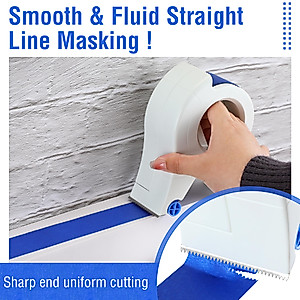 Hohean 1 Pack Masking Paint Tape Applicator Each 1.4 Inch Painters Tape, Portable Masking Set Sharp Tape Cutter for Painting, Trim, Windows, and Door Frames (White)