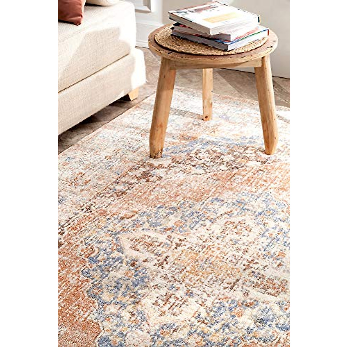 nuLOOM Vintage Kate Medallion Area Rug, 8 ft x 10 ft, Beige