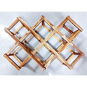 LoongZDD Freestanding Stackable Wine Rack Organizer for Countertop and Cabinets with Foldable Design and Scratch-Resistant Protector