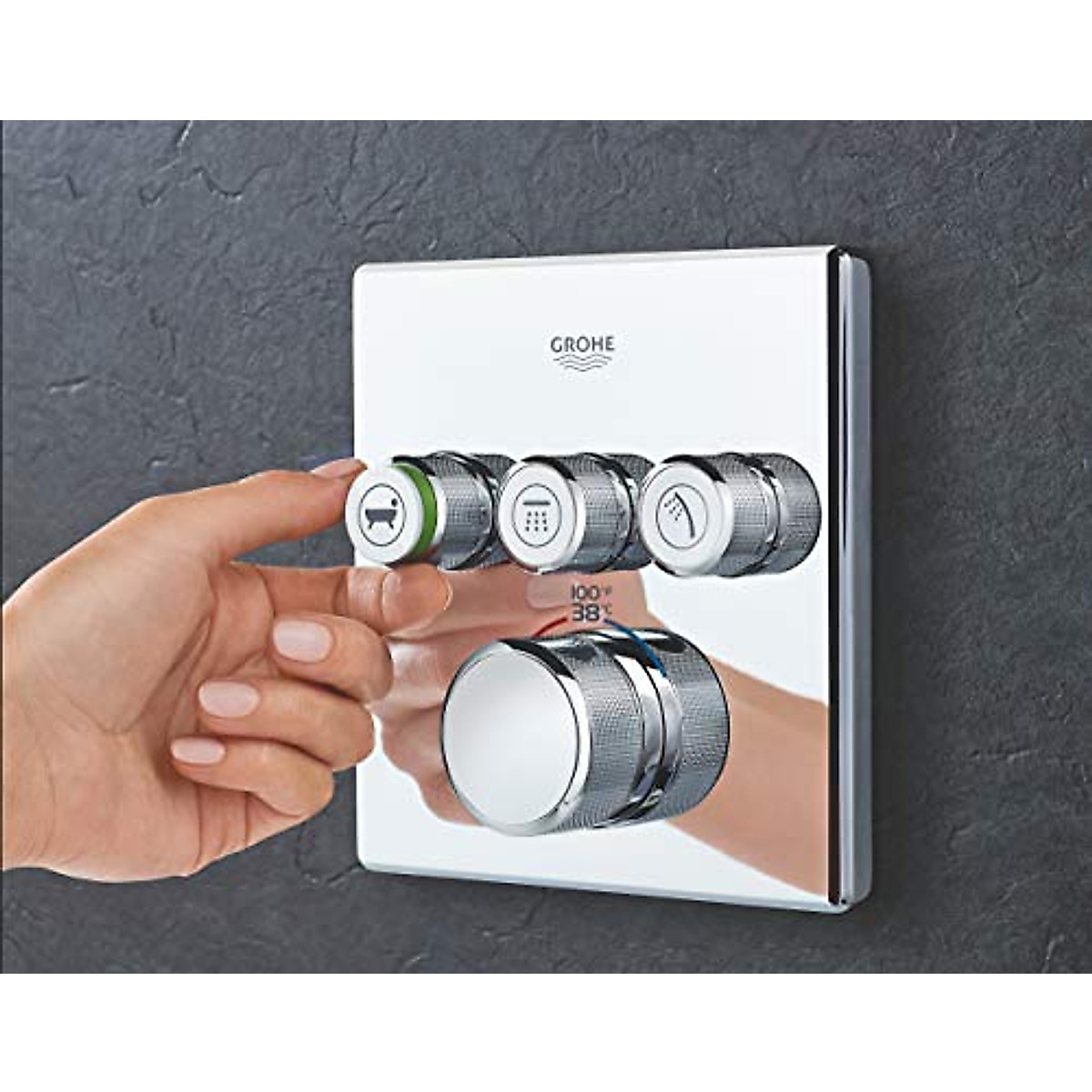 GROHE 29142000 Grohtherm Smart Thermostatic Trim With Control Module, Starlight Chrome