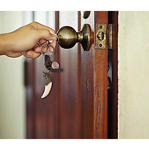 AuPra Fang KeyChain Gift Women & Men Leather Wolf KeyRing Home Car Door Keys Holder Ladies Tooth Present