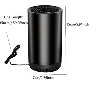 TOP-MAX Car Heater 12V 150W Portable Windshield Defogger and Defroster Fast Heating&Cooling Fans 2 in 1 with Cigarette Lighter Plug for Car SUV Truck RV Trailer