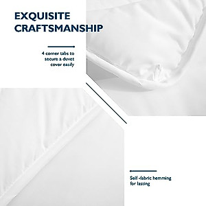 Dafinner Lightweight Full Queen Bed Comforter, Cooling All-Season Duvet Insert, White Plush Bio-Base Down Alternative Quilt Bed Blanket for Summer Warm Weathers/Hot Sleepers