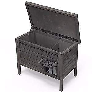 GDLF Outdoor Cat House Feral Cat Enclosure 100% Insulated All-Round Foam Weatherproof Solid Wood Large Size for Multiple Cats 34.5" L*21.5" W*27.2" H