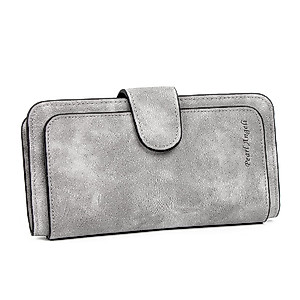 Pearl Angeli Womens Wallet PU Leather RFID Blocking Large Capacity Credit Card Holder for Women Zipper Coin Purse