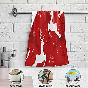 Christmas Deer Dish Towels for Drying Dishes,Xmas Kitchen Cloth Dish Towels Premium Dishcloths Super Absorbent Fast Drying