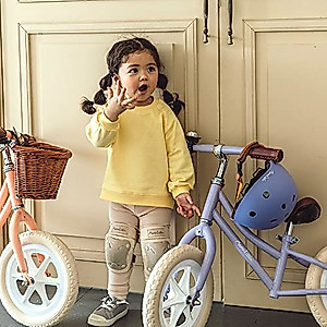 MomnLittle Retro Balance Bike(Green Olive) with Vegan Leather Seat and Handlebar Airless Tires for Ages 3~8 Years Boys Girls