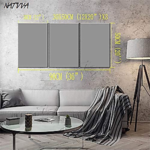 NATVVA Minimalist Large Canvas 3 Pieces Let's Stay Home Poster Motivational Wall Art Painting Family Quote Pictures Gifts Artwork for Office Home Decor Framed Ready to Hang