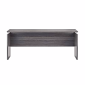Safco Products Medina Modern Office Executive Credenza Desk, 72", Gray Steel