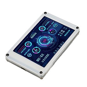 3.5inch IPS USB Mini Screen, Computer Temp Monitor, Dimmable Theme Editor PC CPU Data Monitor, PC Temperature Display for PC ARGB Computer Case Secondary Screen