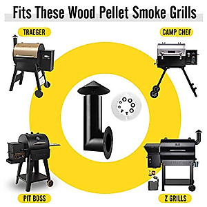WADEO Pellet Grill Smoke Stack Replacement for Pit Boss, Traeger, Camp Chef and Other Pellet Grills Smokers