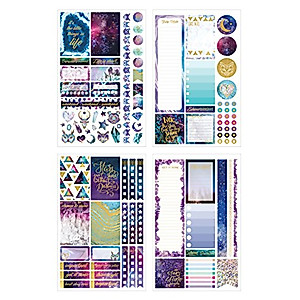 Paper House Productions SET-0010 Stargazer Accessory Bundle-Includes 18 Month Undated Planner 3 Sticker Styles Washi Tape