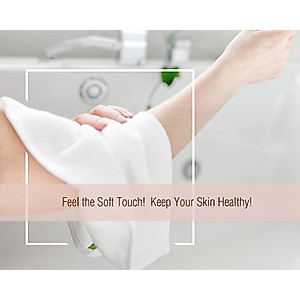 SUMMERMIA 12 Pack Washcloths 13" x 13" - Soft Wash Cloths for Your Face Towel, Wash Cloths for Your Body (White + Gray)