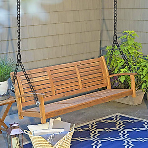 BeneLabel Heavy Duty Porch Swing Chain Kit with Silent Hangers, Hammock Chair Hardware for Indoor/Outdoor Hanging Chairs, Punching Bags and More, Easy Installation, Rustproof, 1000LB Capacity, 81"