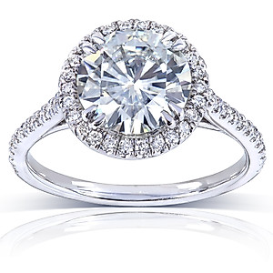 Kobelli Round-cut Moissanite Engagement Ring 2 CTW 14k White Gold (8.0mm), Size 5, White Gold