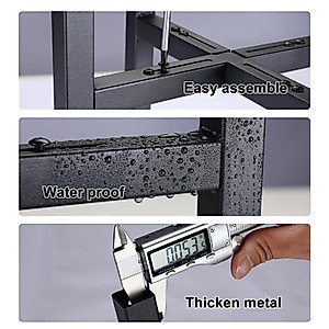 Metal Plant Stand for Large Plants, Adjustable Width Fits 10-12 Inch 14 Inch 16 Inch Pot,Outdoor Plant Stands for Indoor Plants Multiple Tall,Black Planter Stands for Patio and Window 1 Pack.­