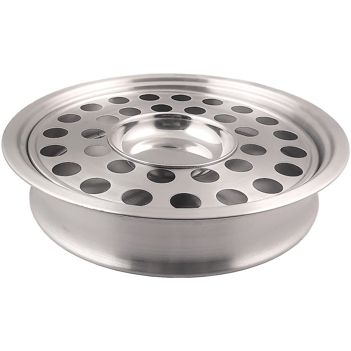 Communion Ware Holy Serving Tray Including Center Bread Plate with A Cover - Stainless Steel (Silver/Matte)