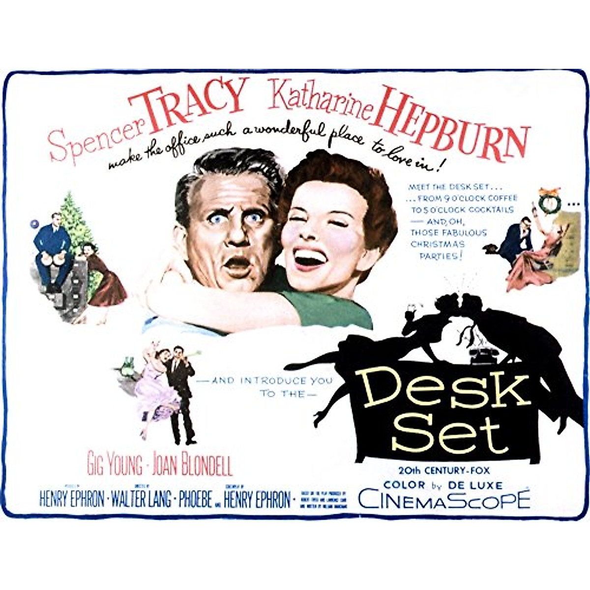 Posterazzi The Desk Set Spencer Tracy Katharine Hepburn 1957 Tm And Copyright (C) 20Th Century Fox Film All Rights Reserved. Movie Masterprint Poster Print, (28 x 22)