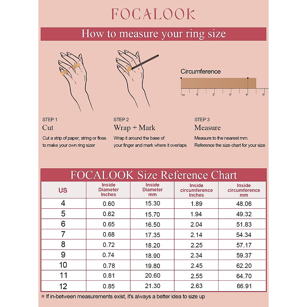 FOCALOOK Womens Rainbow Ring Fashion Fun Ring Triple Interlocked Fidget Ring (Rainbow,8)