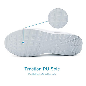 RUIDENG Rocker Bottom Shoes for Women Comfy | White Platform Sneakers Everyday Wear | 2 Inch Thick Sole with Air Cushion Size 6.5