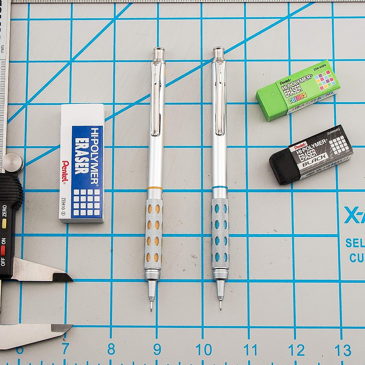 Pentel GraphGear 1000 Mechanical Pencil, (0.5mm), Black Barrel, 1 Each (PG1015A), Metallic Grey