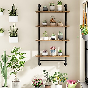 4-Tier Over The Toilet Storage Rack, Wall Mounted Bathroom Organize Shelf with Hanging Rod, Above Toilet Storage Shelf Bathroom Space Saver