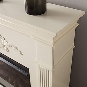 SEI Furniture Sicilian Harvest Traditional Style Electric Fireplace, Ivory