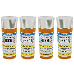 Shot Glasses - Prescription Pill Bottle Shot Glass 4 oz Rx Unique Funny Novelty Shot Glass set for Men, Great Gag Gifts Shot Glasses for Vodka, Whiskey, Tequila, Espresso, Secret Santa (4 Pack)