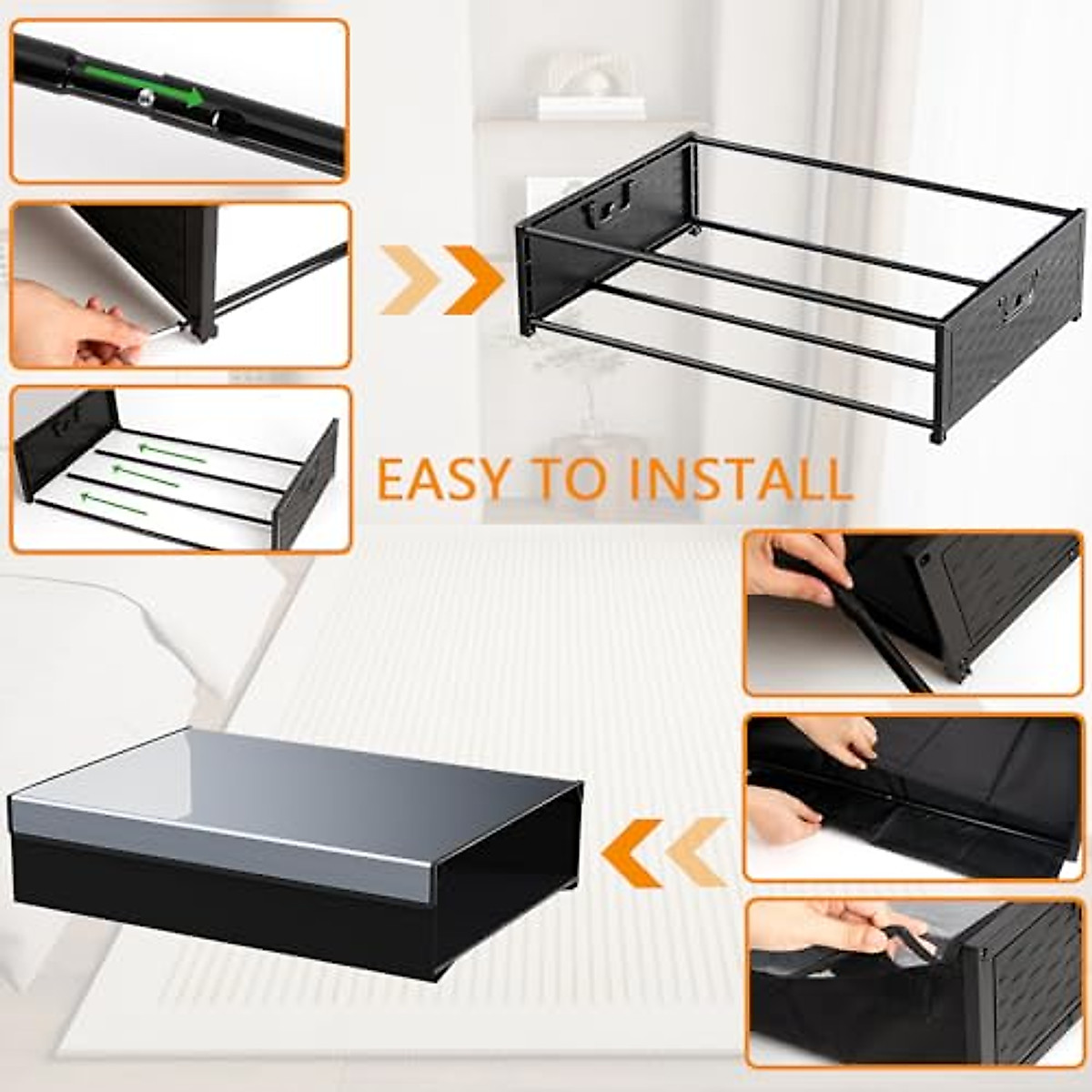 Mulyric Under Bed Storage with Wheels, Rolling Underbed Storage Container Bins with Lids, Large Space-Saving Uner Bed Storage Box Drawer Organizer for Shoes and Clothes (2-Pack)